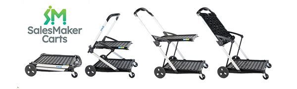 X-Truk Collapsible Utility Cart – 2-Shelf, Adjustable Shopping Cart ...