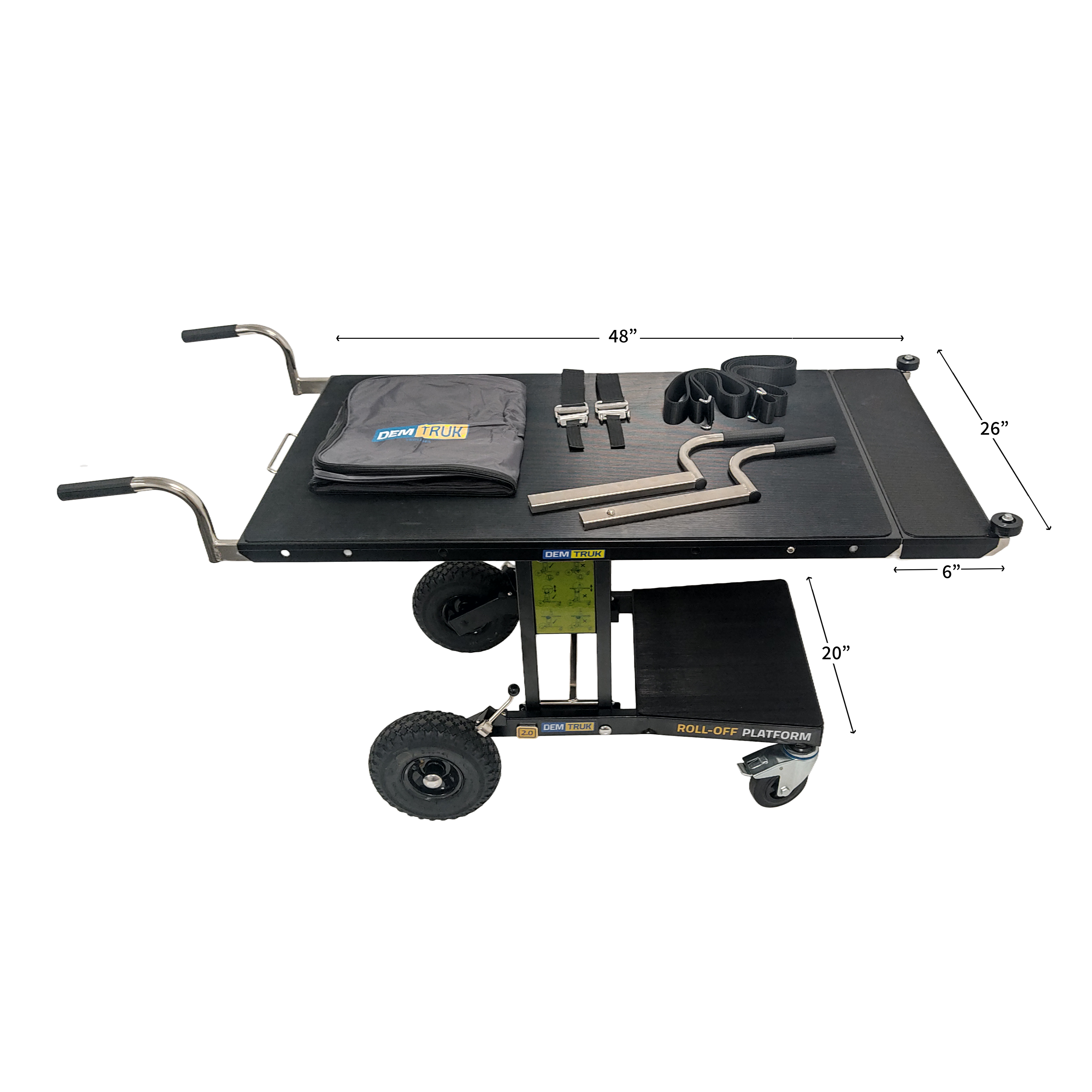 DEMTRUK 2.0 Deluxe folding cart with 42"-48" roll-off platform ...
